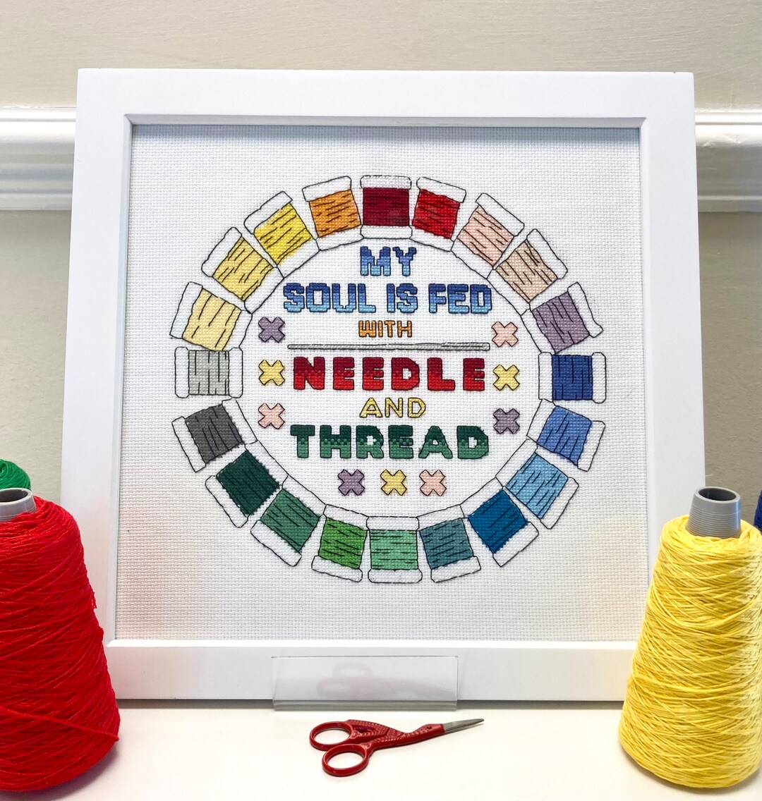 My Soul is Fed With Needle and Thread Cross Stitch Kit , Modern Bright ...