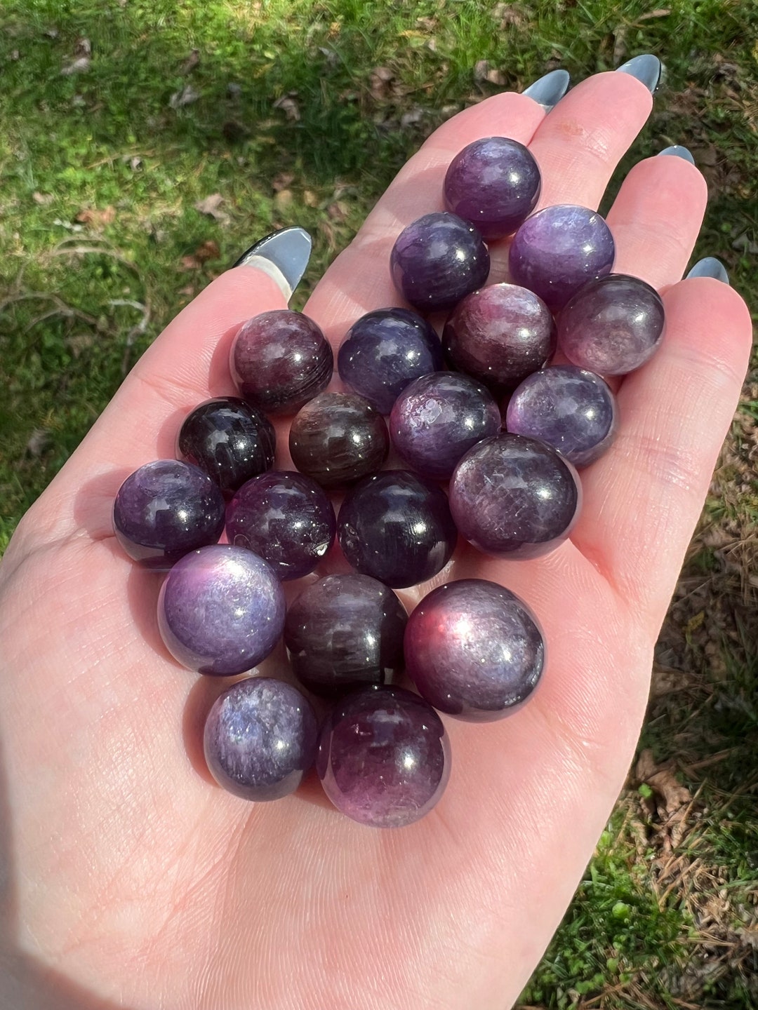 Gem Muscovite Lepidolite Orbs / Purple Lepidolite Sphere/ High Quality ...