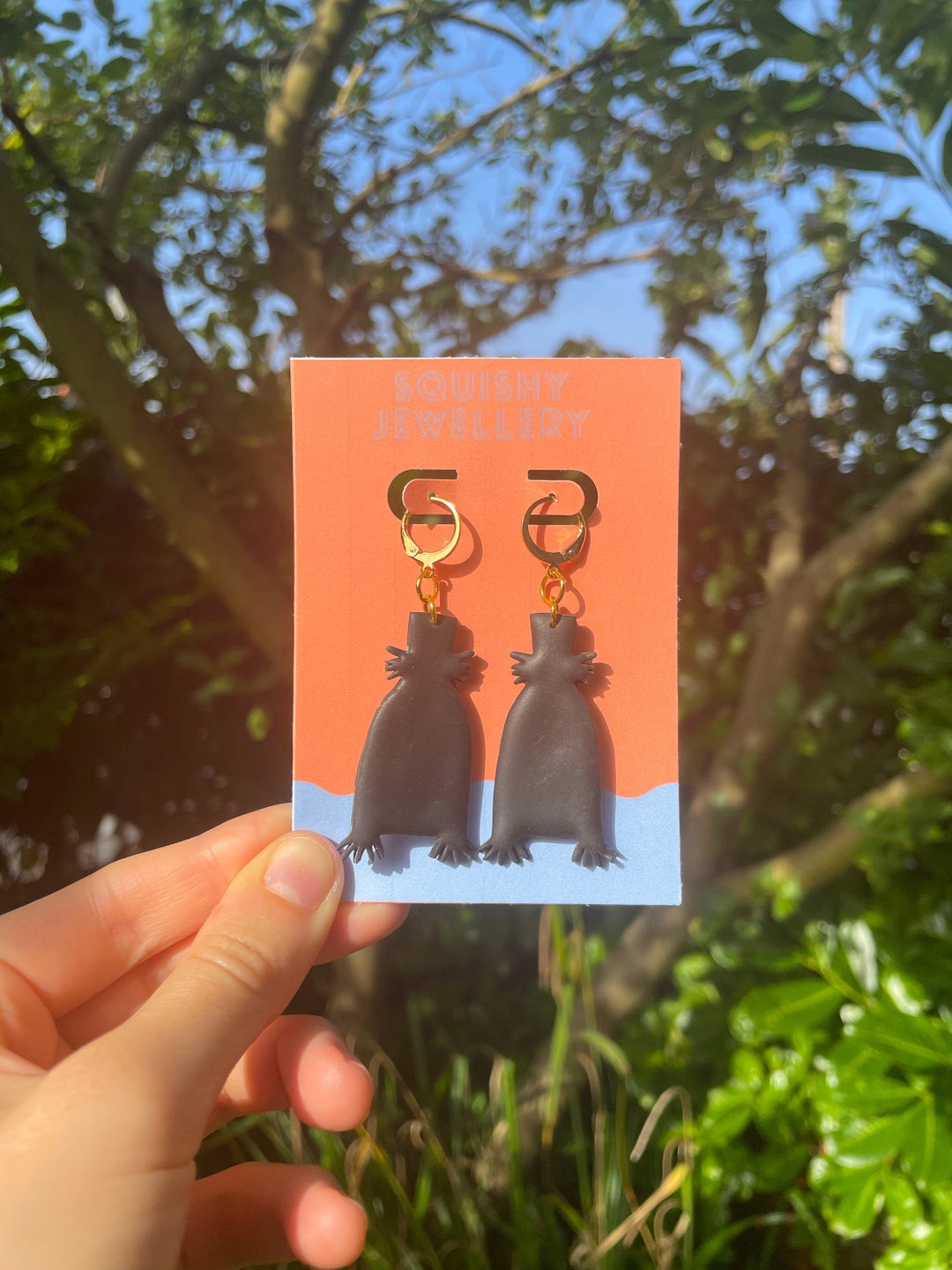 Black Babadook Monster Creepy Gold Huggie Hoop Spooky Merch - Etsy