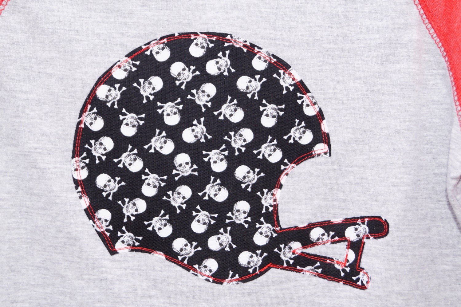 Skull & Crossbones Football Helmet Toddler-youth 3/4 Sleeve Baseball ...