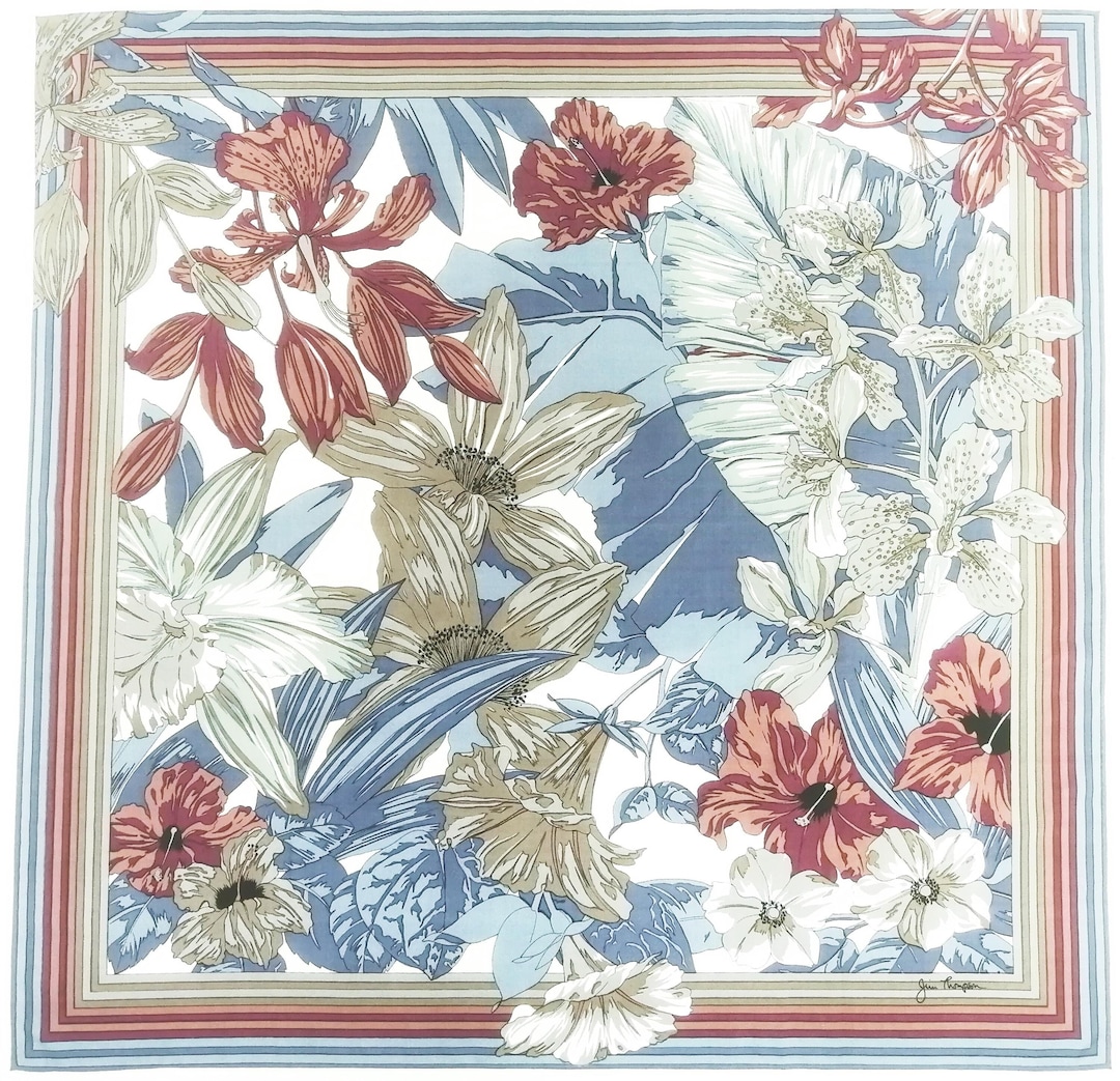 Vintage Jim Thompson Silk Scarf Shawl Neck Wrap 34" X 33" - Etsy