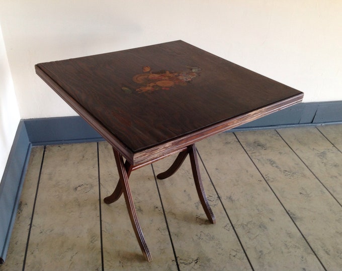 Vintage Wood Folding Table Antique Card Table Folding Wood - Etsy