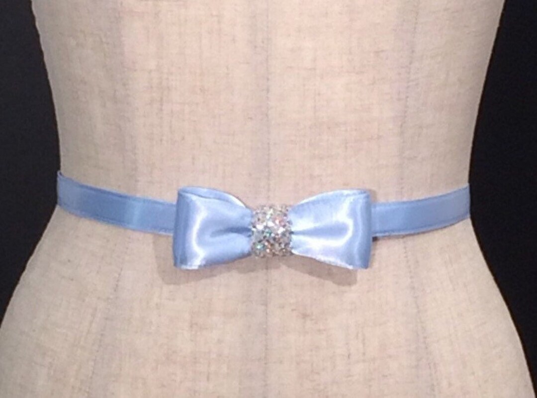 Bow Beltblue Bow Belt Something Blue Sash Belttuxedo Bow - Etsy