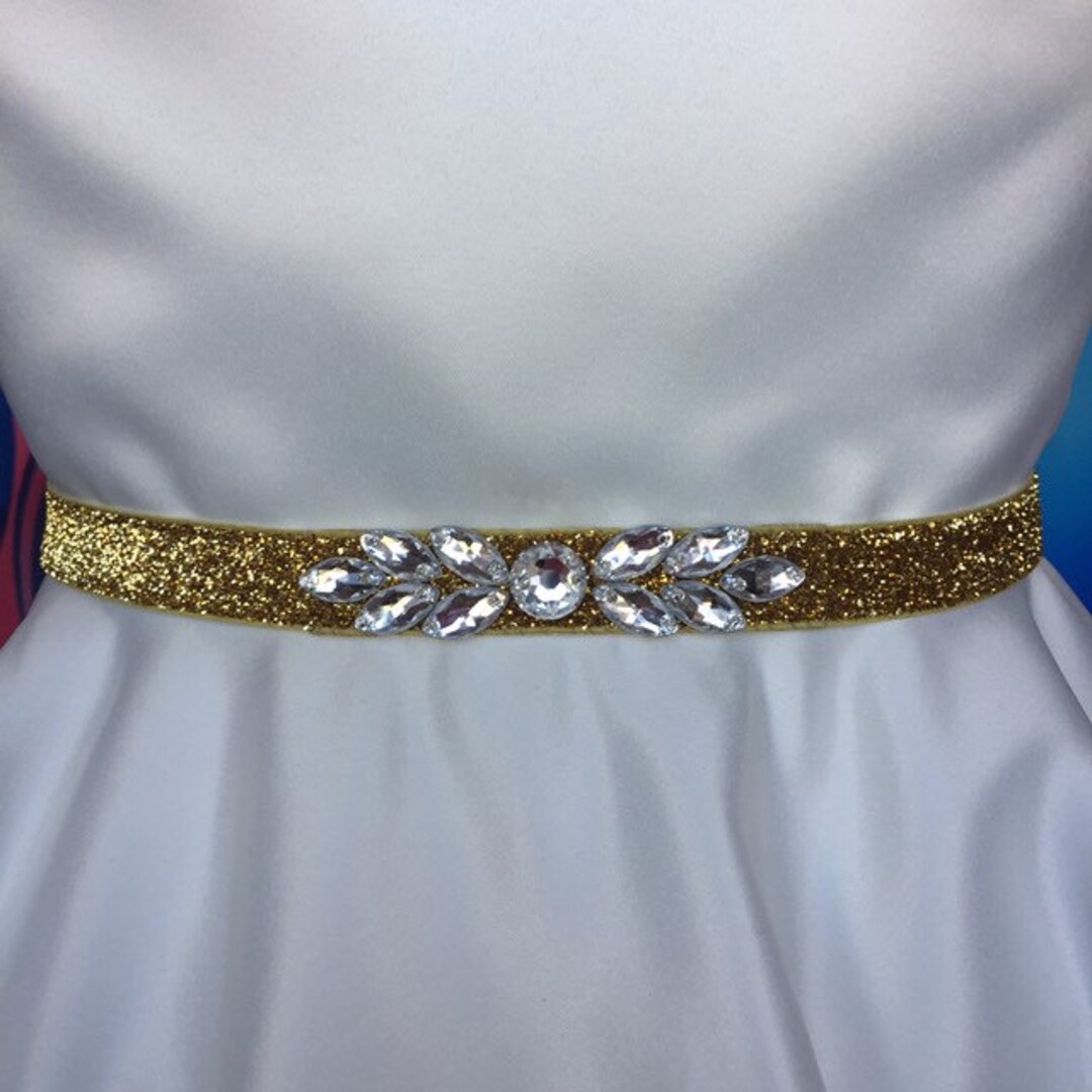 Rhinestone Belt,gold Stretch Glitter Elastic, Holiday Party Waist Belt ...