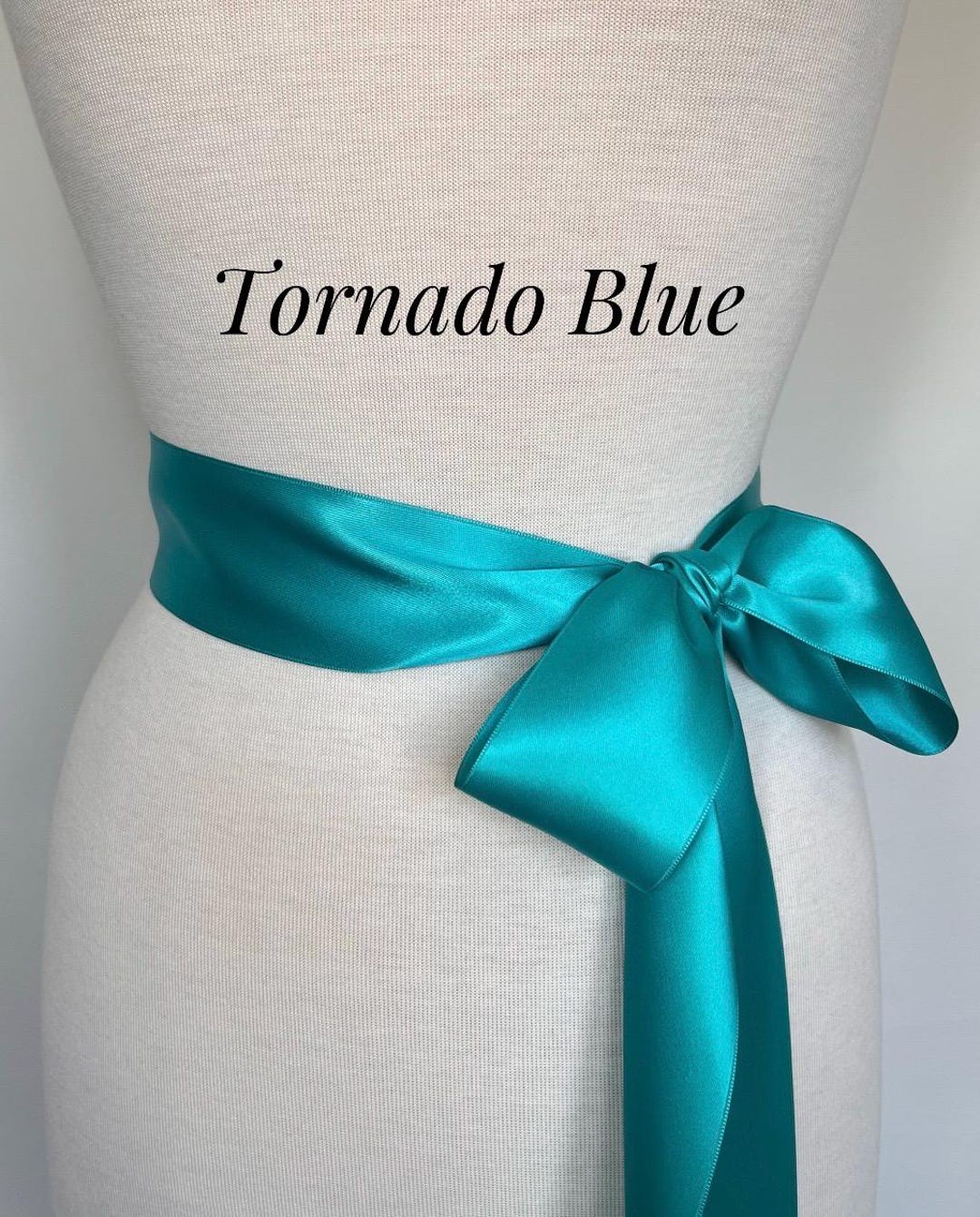 Turquoise Satin Ribbon Sash,1 1/2" and 2 1/4” Wide Bridal Sash Belt ...
