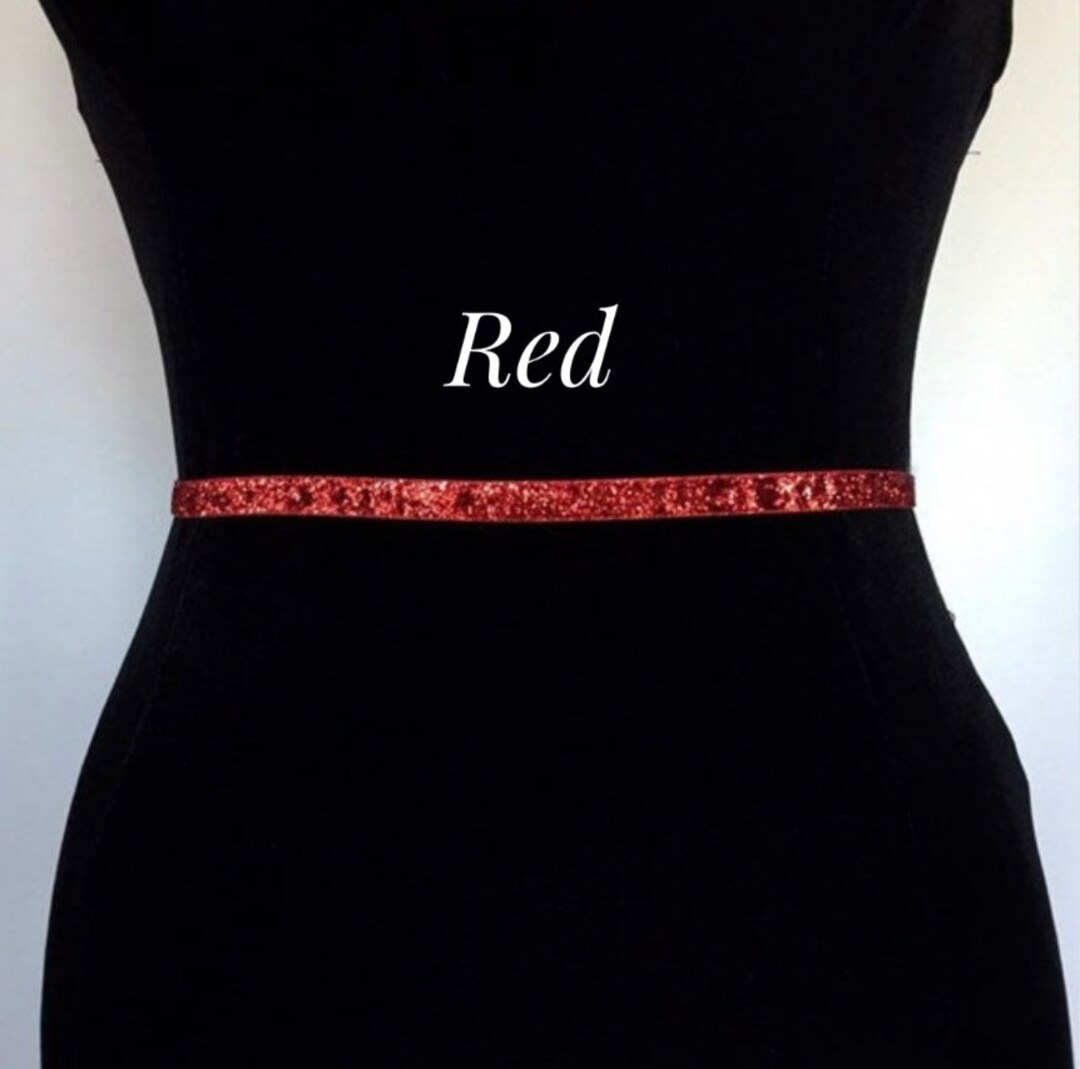 Red Holiday Belt, 3/8”bridal Accessory Stretch Belt,valentine's Day ...