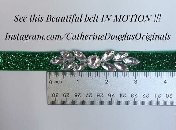 Rhinestone BeltGOLD Stretch Glitter Elastic Holiday Party | Etsy