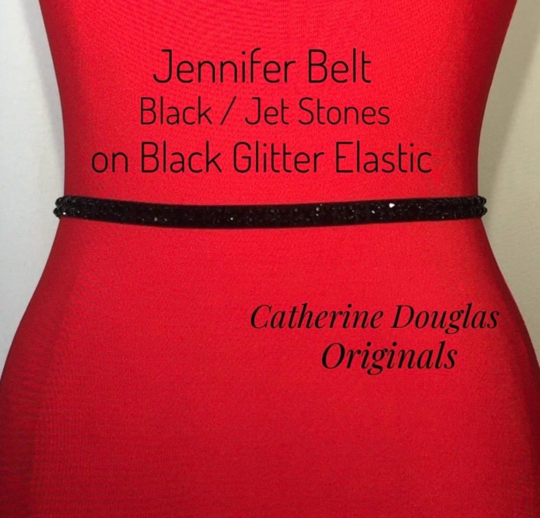 Black Rhinestone Belt ,3/8” Rhinestone Stretch Glitter Belt,special ...