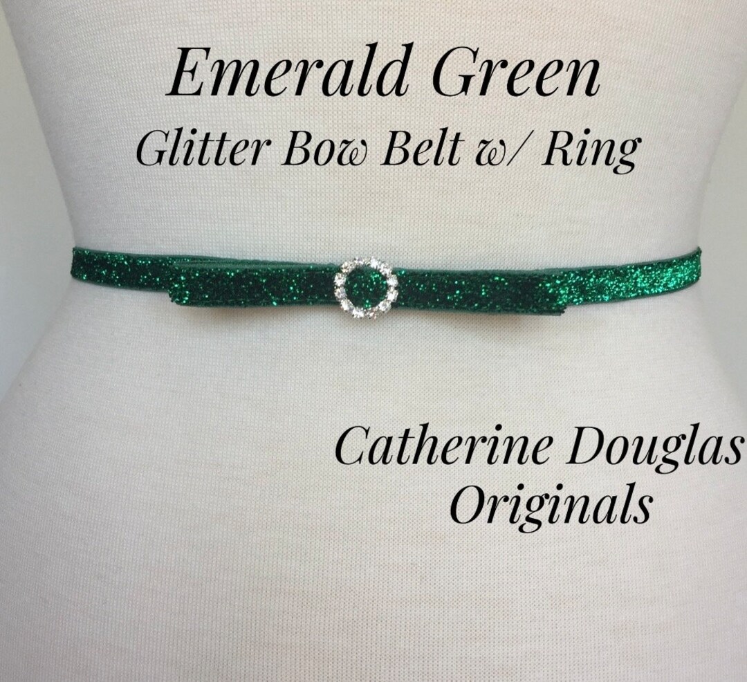 Green Bow Belt,3/8”rhinestone Bridal Stretch Glitter Belt,thin Dress ...
