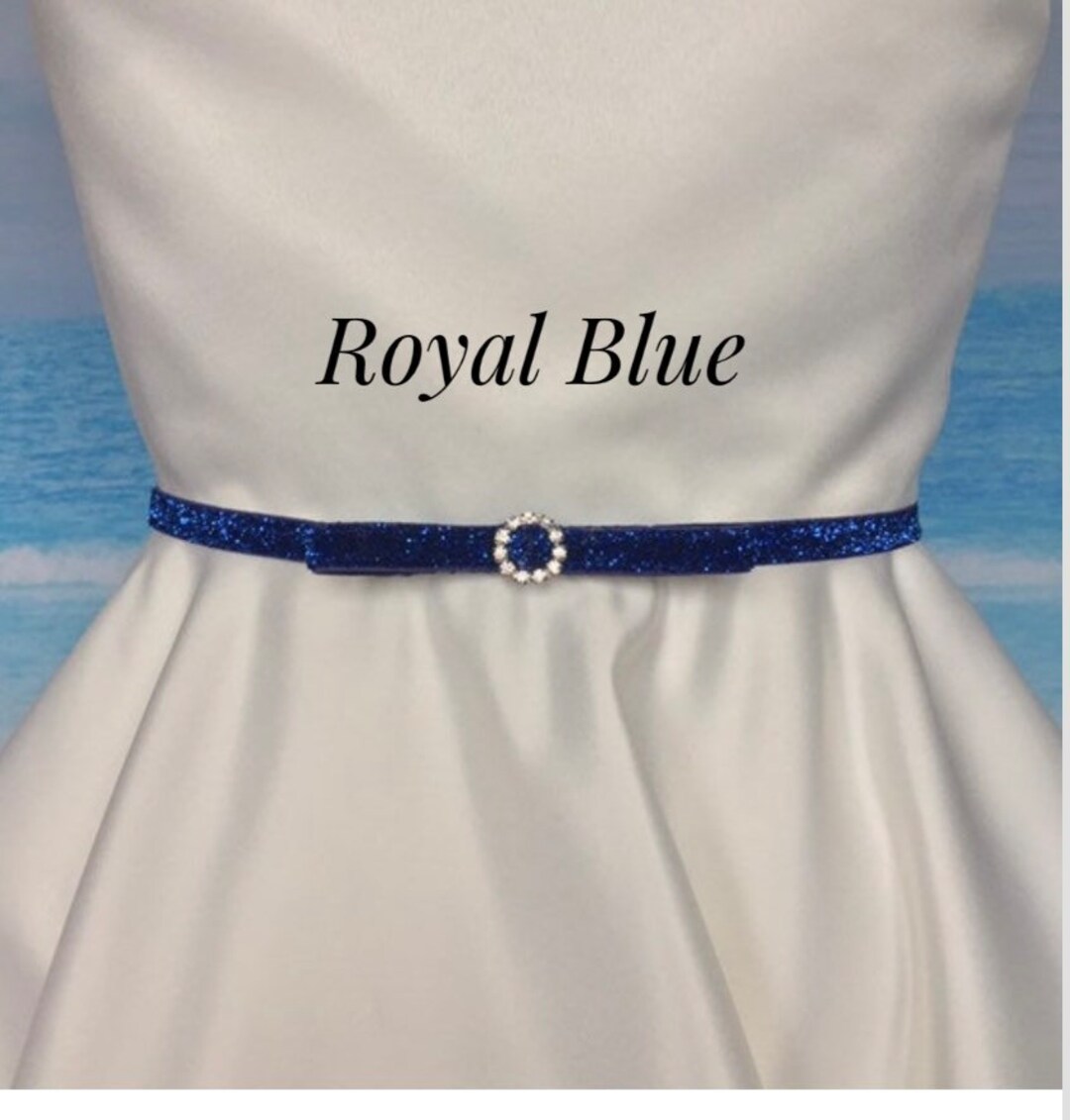 Blue Glitter Belt,3/8” Bridesmaid Stretch Belt, Rhinestone Stretch ...