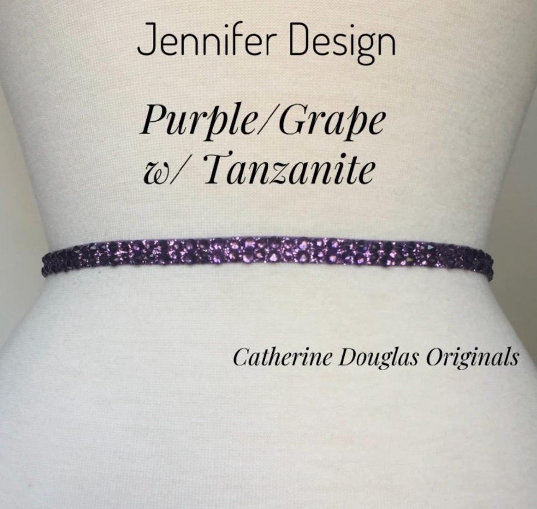 Purple Rhinestone Belt,3/8” Purple Rhinestone Stretch Glitter Belt ...