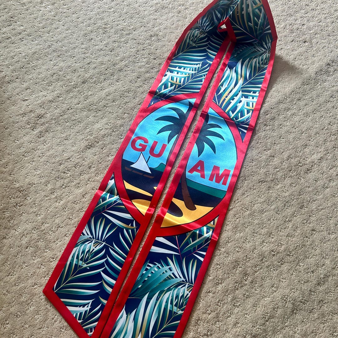 Adult Guam Seal Graduation Sash With Green Palm Leaves - Etsy