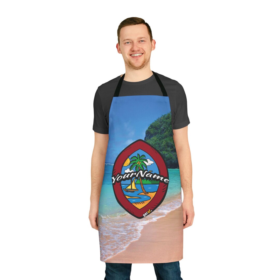 Tribal Cartoon Guam Seal Apron With Ypao Beach - Gerard Aflague ...