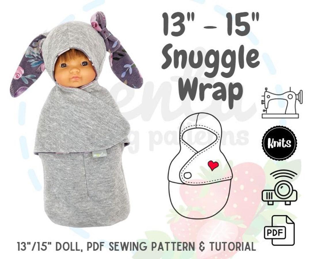 Snuggle Wrap Cocoon Swaddle PDF Sewing Pattern 13 15 Inches Tutorial ...