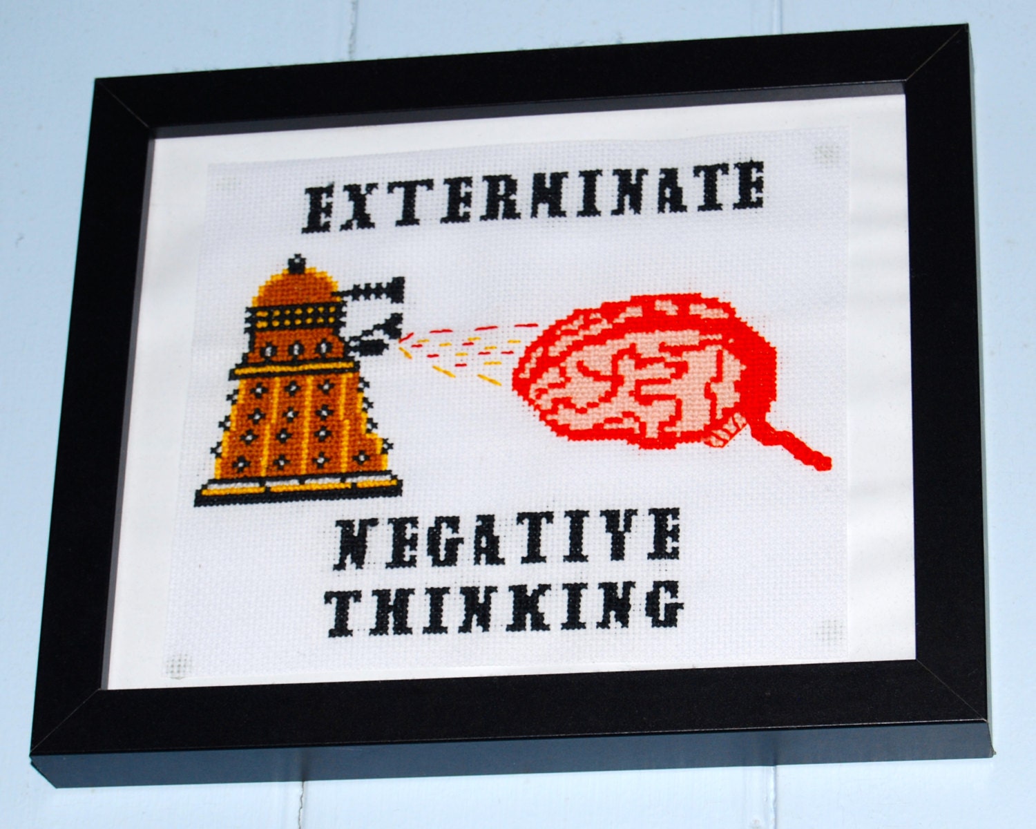 Exterminate Negative Thinking Cross Stitch Pattern - Etsy