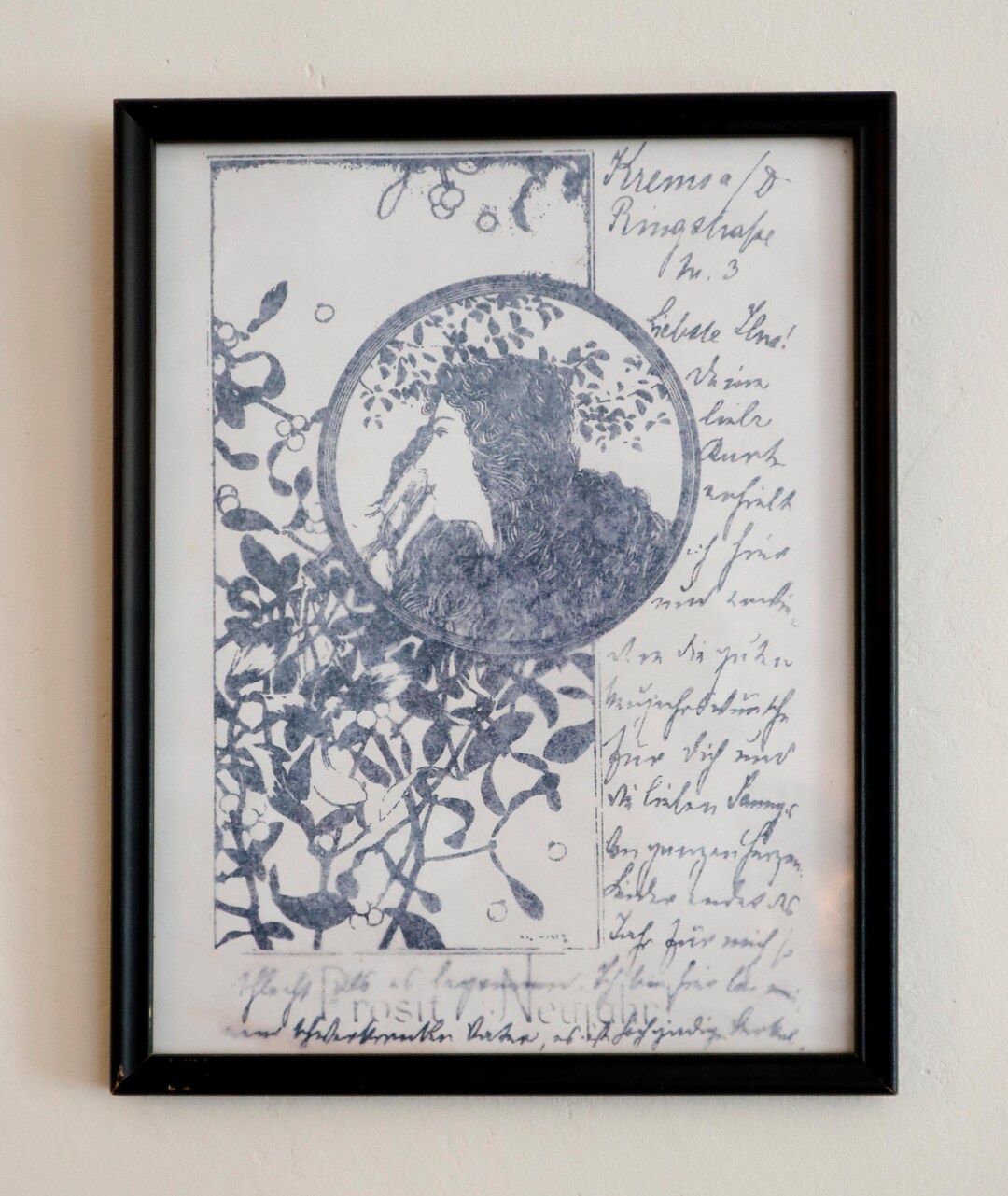Vintage Circle Lady Remastered Art Nouveau Print - Etsy
