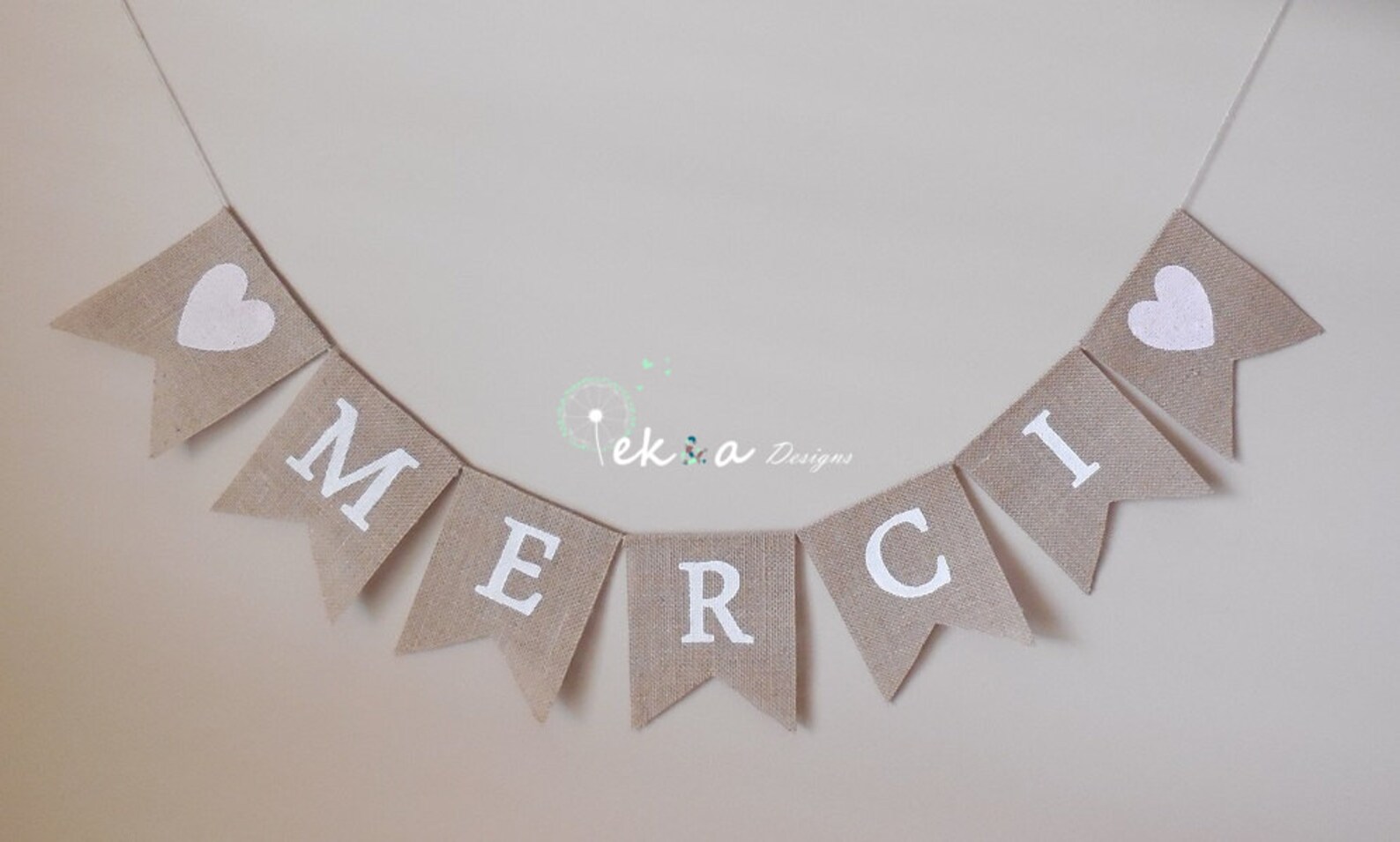 MERCI Burlap Banner / Burlap MERCI Wedding Garland / Photo Props ...