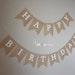 Burlap HAPPY BIRTHDAY Banner / Birthday Decor / Burlap Birthday Banner ...