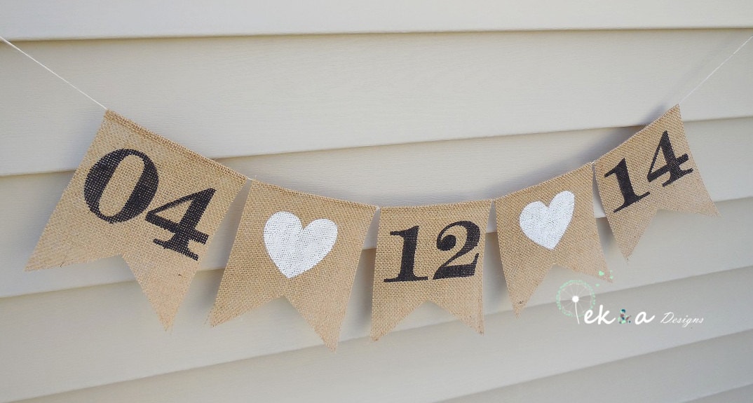 Save the Date Burlap Banner / Wedding Date Banner / Wedding Bunting ...