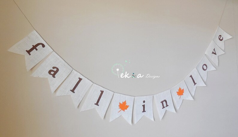 Fall in Love Burlap Banner / Fall Sign / Autumn Sign / Fall Banner ...