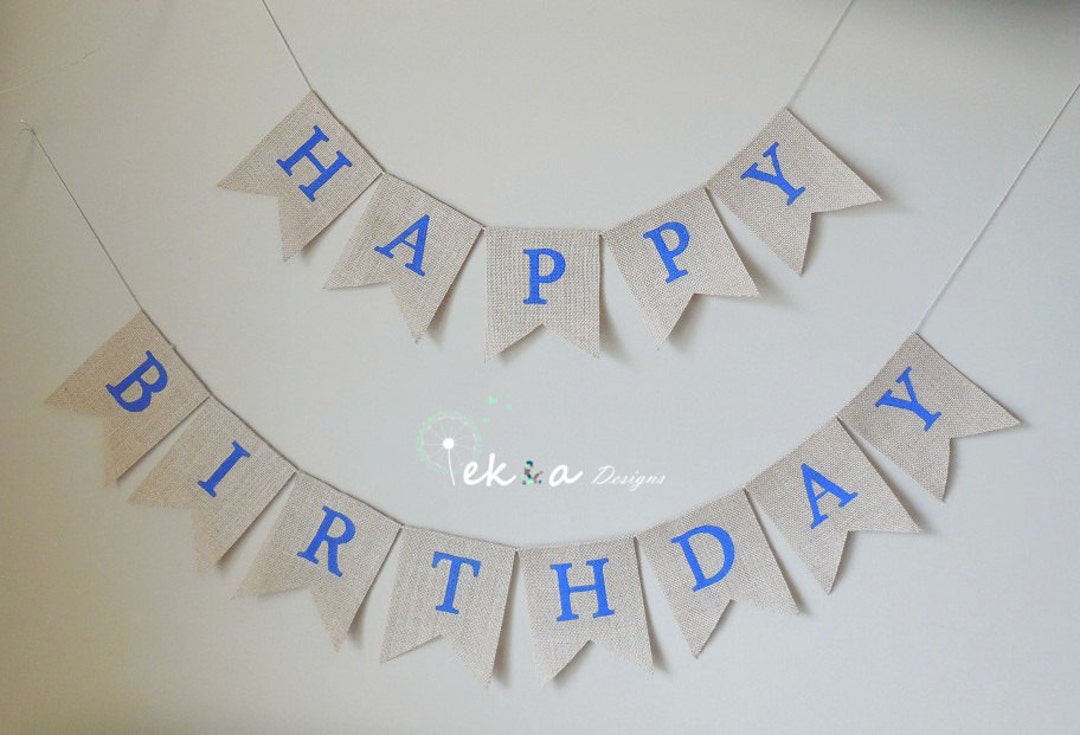 Burlap HAPPY BIRTHDAY Banner / Birthday Decor / Burlap Birthday Banner ...
