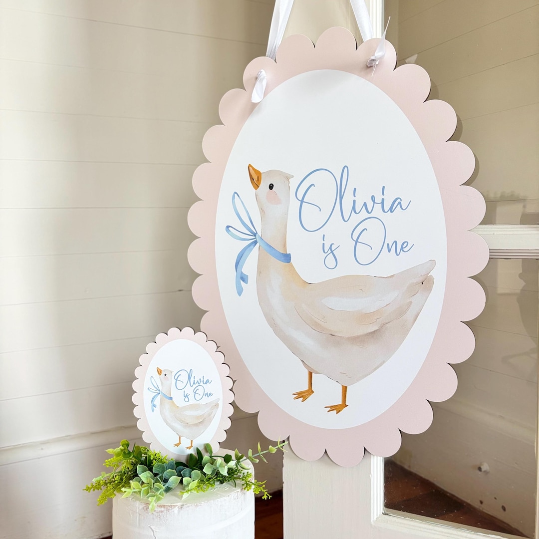 Goose Theme Door Hanger - Goose Baby Shower Decor - Personalized Wall ...