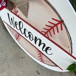 Baseball Door Hanger - Baseball Welcome Sign - Front Door Decor ...