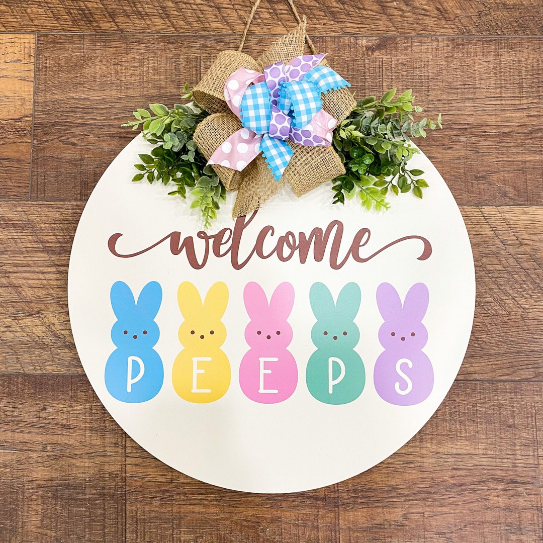 Front Door Decor | Easter | Welcome Peeps | Easter Decor | Easter ...