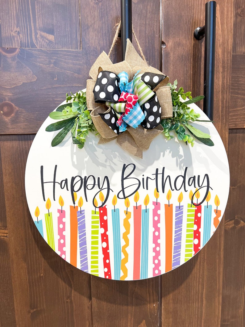 Front Door Decor Happy Birthday Wreath Birthday Door - Etsy