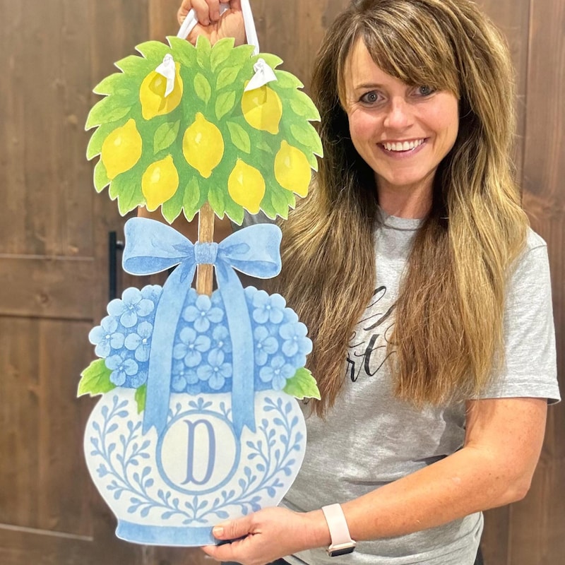 Door Hanger Blue Ginger Jar - Etsy