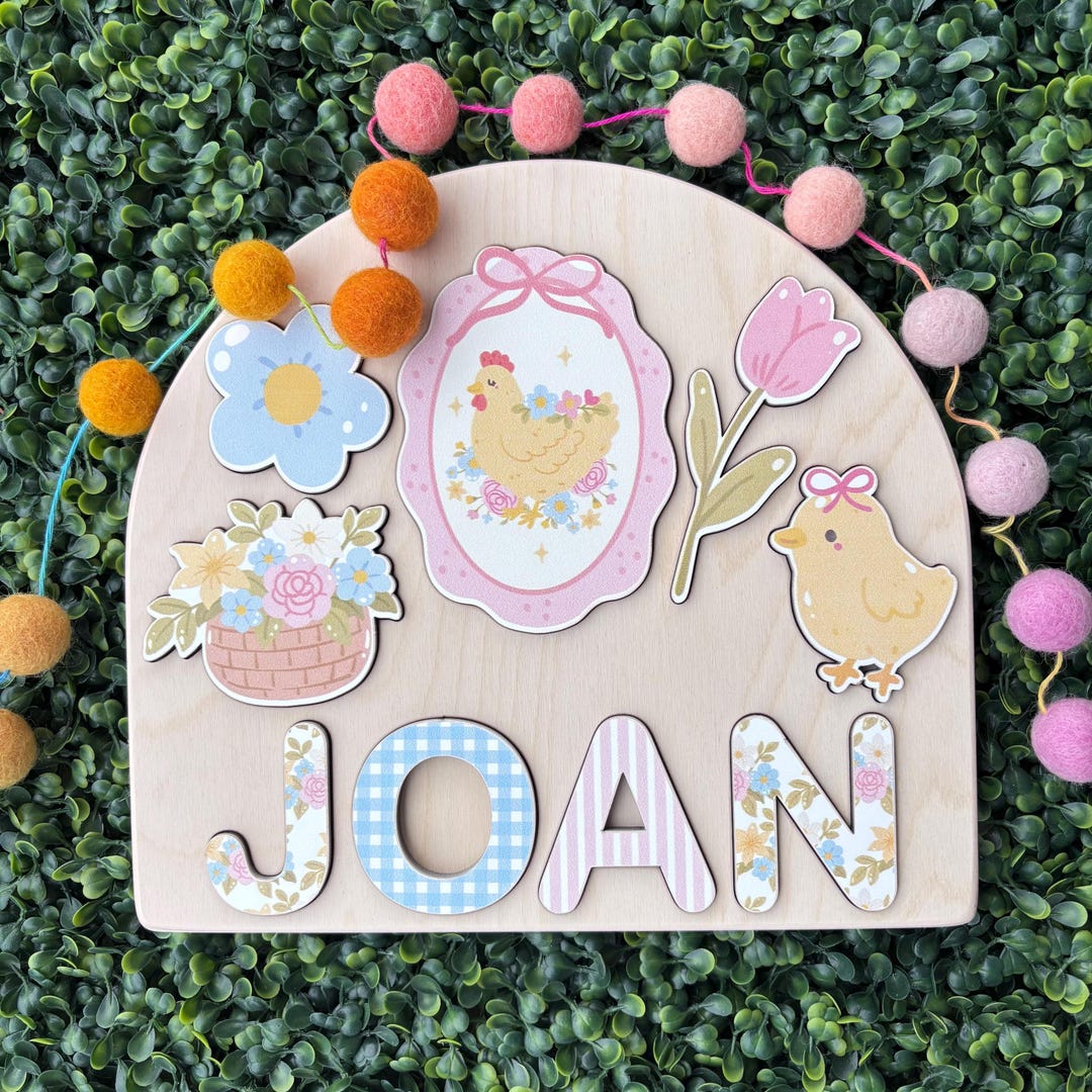 Little Chick Theme Wooden Name Puzzle | Gift for Baby | Baby Name ...