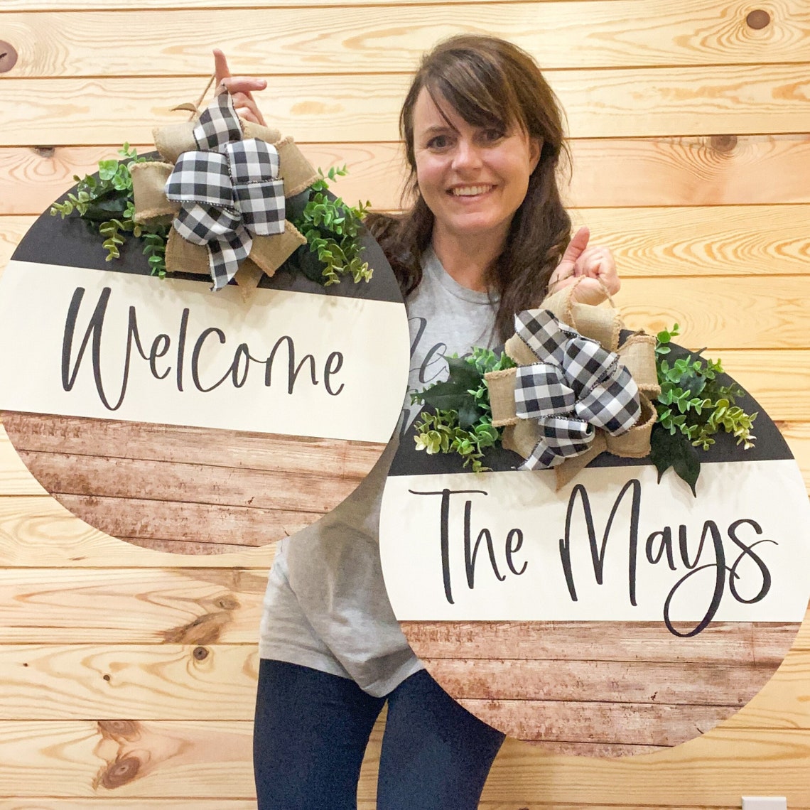 Personalized Door Hanger for Double Doors Home Sweet Home - Etsy