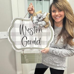 Hospital Door Hanger - Baby Door Hanger - Baby Name Sign - Baby Girl ...