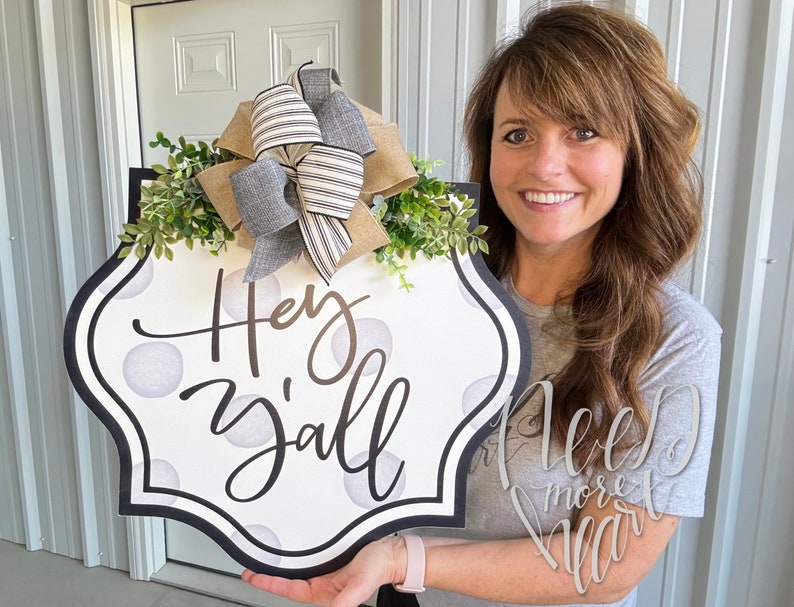 Double Front Door Signs - Front Door Wreaths - Welcome Sign - Front ...