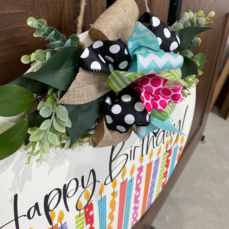 Front Door Decor Happy Birthday Wreath Birthday Door - Etsy