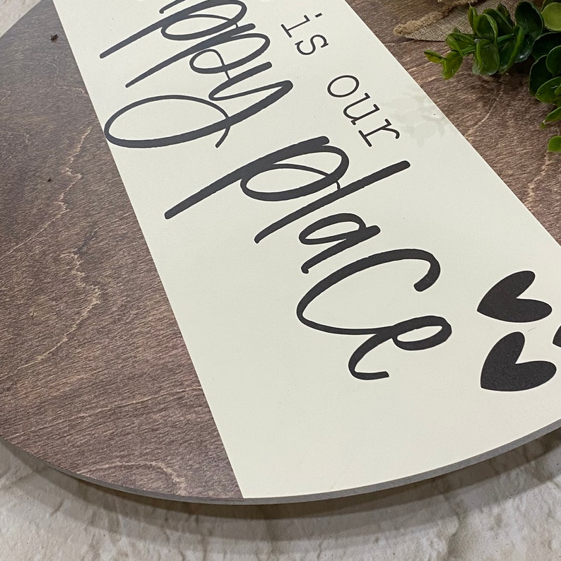 This is Our Happy Place Sign - Door Hanger - Door Sign - Welcome Sign ...