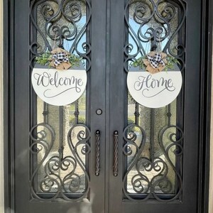 Double Front Door Signs - Welcome Home Front Door Wreaths - Welcome ...