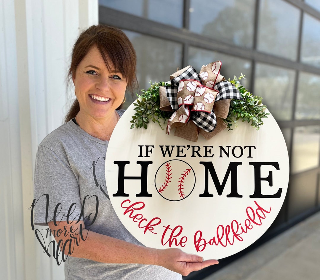 Front Door Decor - Baseball Welcome Wreath - Baseball Welcome Sign ...