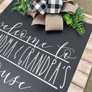 Grandparent Door Sign - Welcome Wreath for Grandmother and Grandfather ...