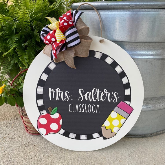 Door Hanger for Teacher Classroom Door Sign Teacher Name | Etsy