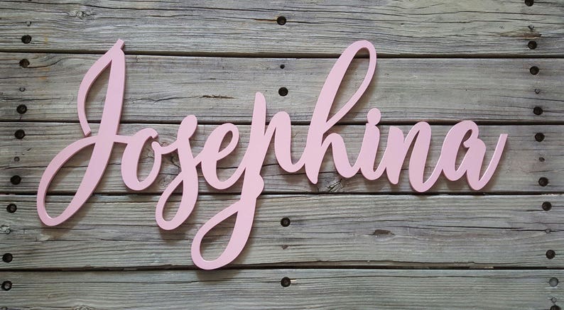Name Wall Hanging Wooden Word Script Name Nursery Wall | Etsy