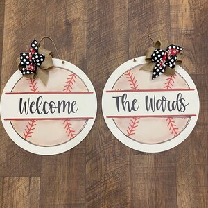 Baseball Door Hanger - Baseball Welcome Sign - Front Door Decor ...