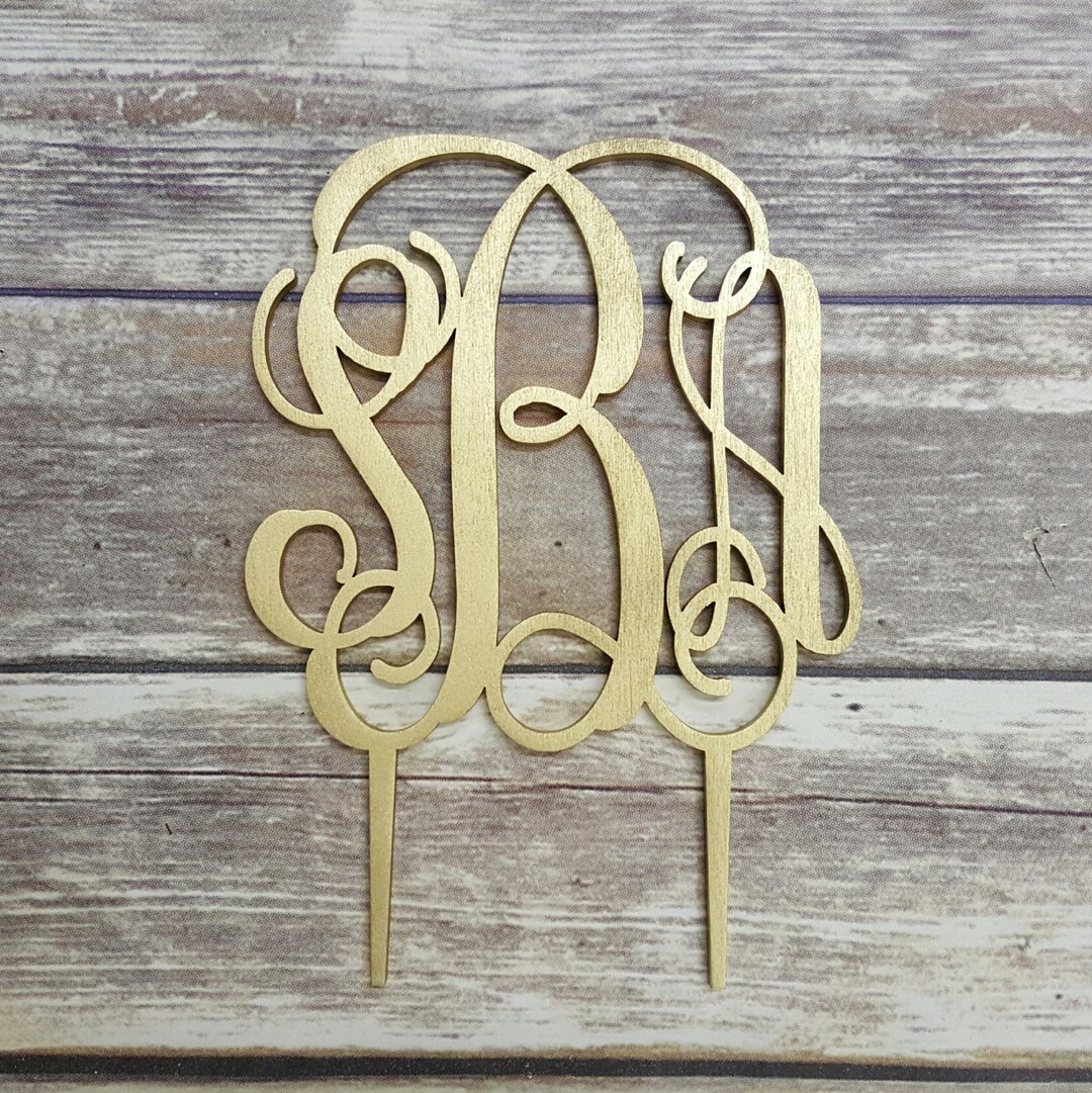 Monogram Cake Topper - Personalized Cake Topper - Bride's Cake ...