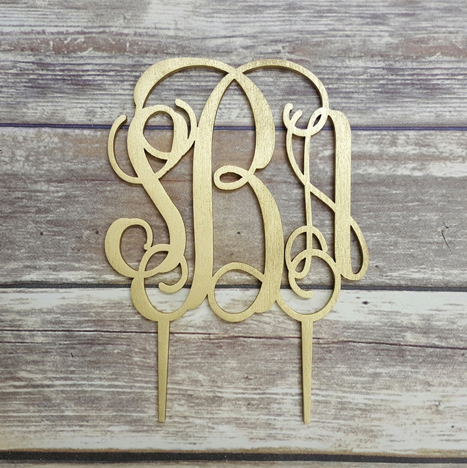 Monogram Cake Topper Personalized Cake Topper Bride's | Etsy