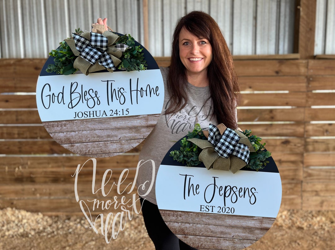 Double Front Door Signs - Personalized Front Door Wreaths - Welcome ...