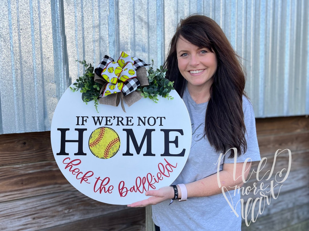 Front Door Decor - Baseball Welcome Wreath - Softball Welcome Sign ...