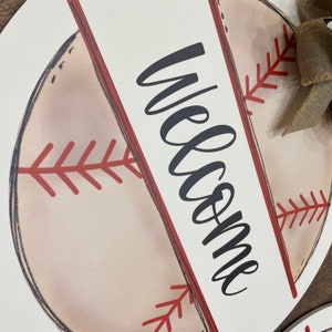 Baseball Door Hanger - Baseball Welcome Sign - Front Door Decor ...