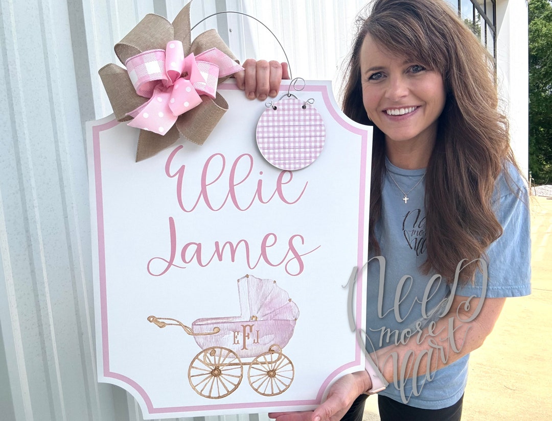 Baby Hospital Door Hanger - Baby Door Hanger - Baby Name Sign - Baby ...