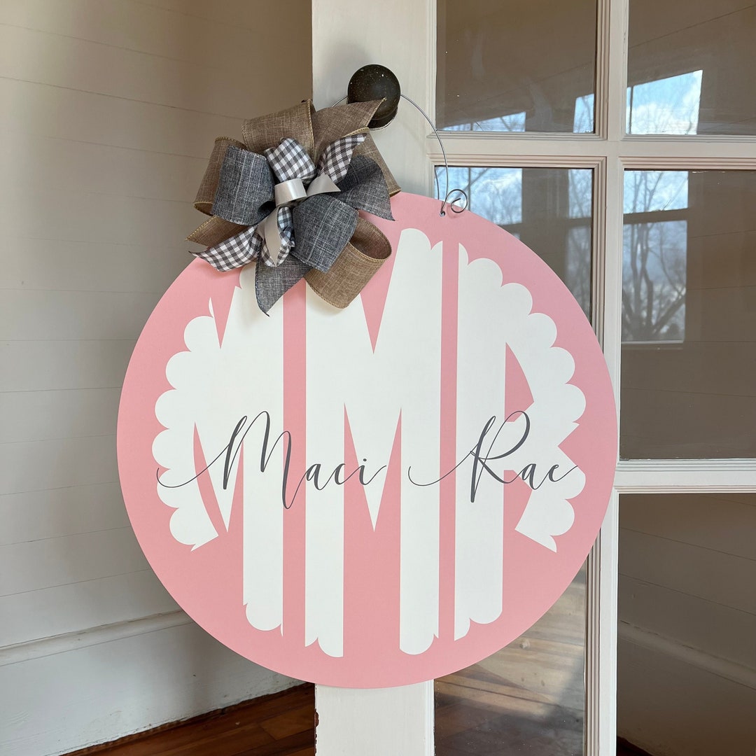 Monogram Hospital Door Hanger - Baby Door Hanger - Baby Name Sign ...