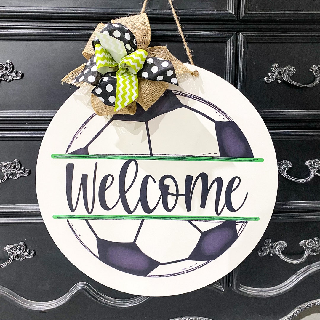 Soccer Door Hanger - Soccer Welcome Sign - Front Door Decor ...